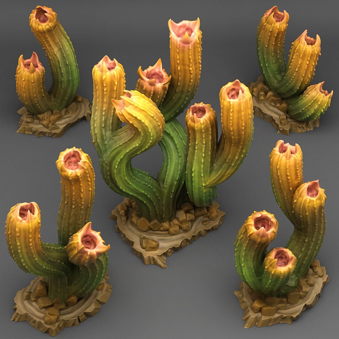 Dnd Carnivorous Cactus Plant Miniatures Wargaming Terrain 28mm or 32mm ...