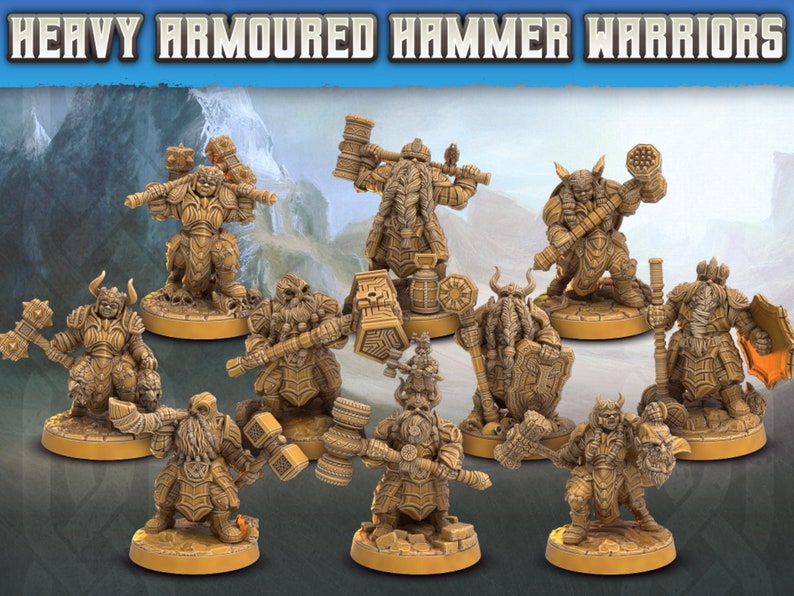 Dwarf Warrior Miniature Dwarfs Dwarven Dragons Forge 28mm - Etsy