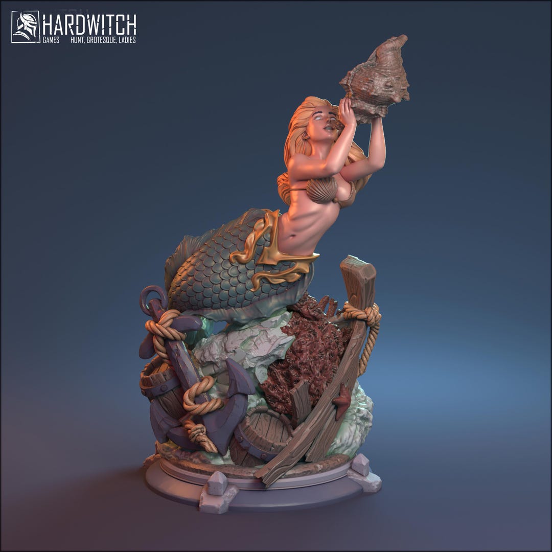 Nude Mermaid Miniature Bikini or NSFW Siren Female Miniature, Detailed ...