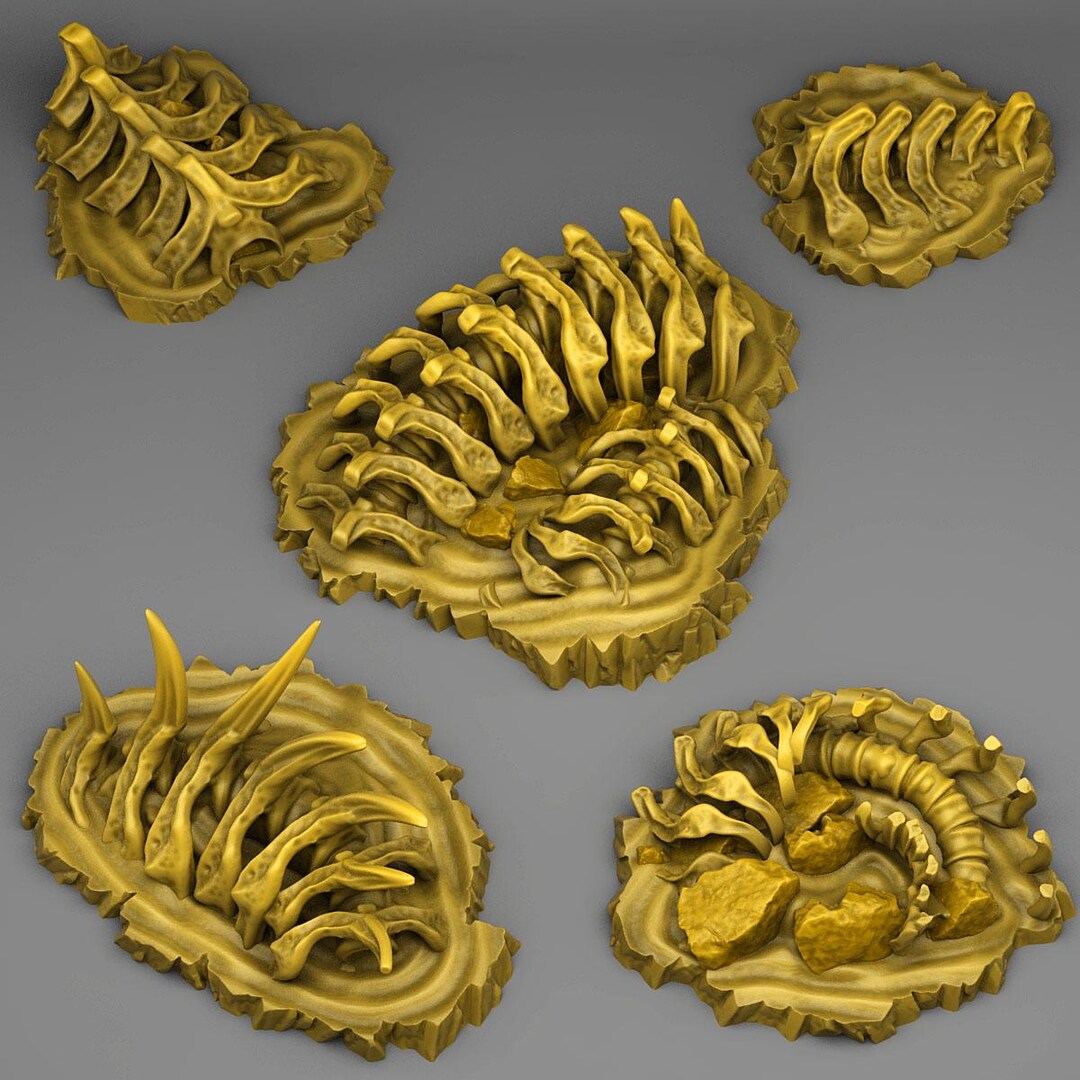 Fossilized Monster Bones Miniatures Skeleton Terrain | 28mm or 32mm ...