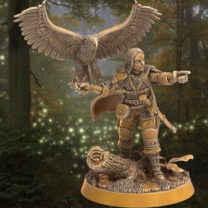 Male Dnd Ranger With Eagle Companion Miniature Bird Miniature 32mm ...