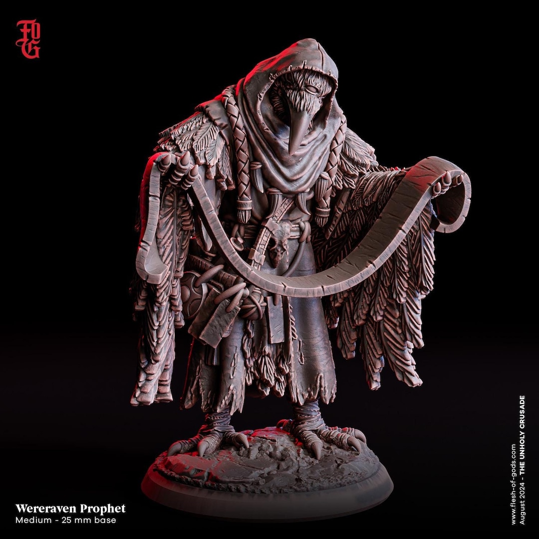 Wereraven Prophet Miniature NPC Aarakocra Kenku Miniature Prophet ...