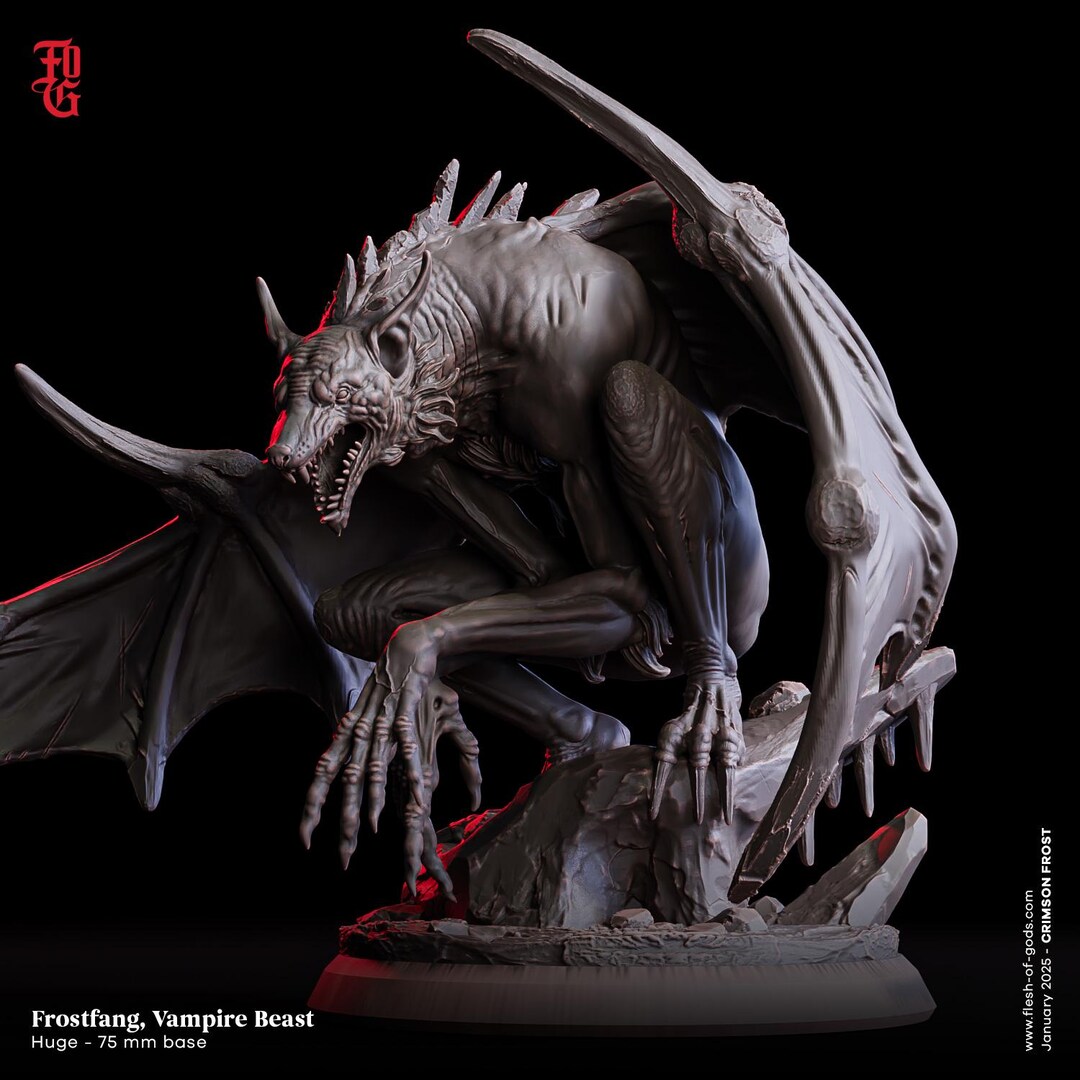 Frostfang Vampire Beast Miniature Flying Bat Hybrid Monstrosity | 32mm ...