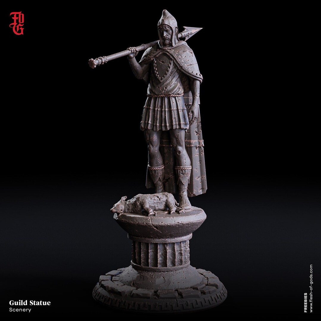 Dnd Warrior Statue Miniature Guild Monument Miniature Dnd Terrain 32mm ...