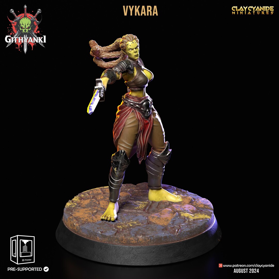 Female Orc Warrior Miniatures 25mm Base 32mm Scale Orc Miniature ...