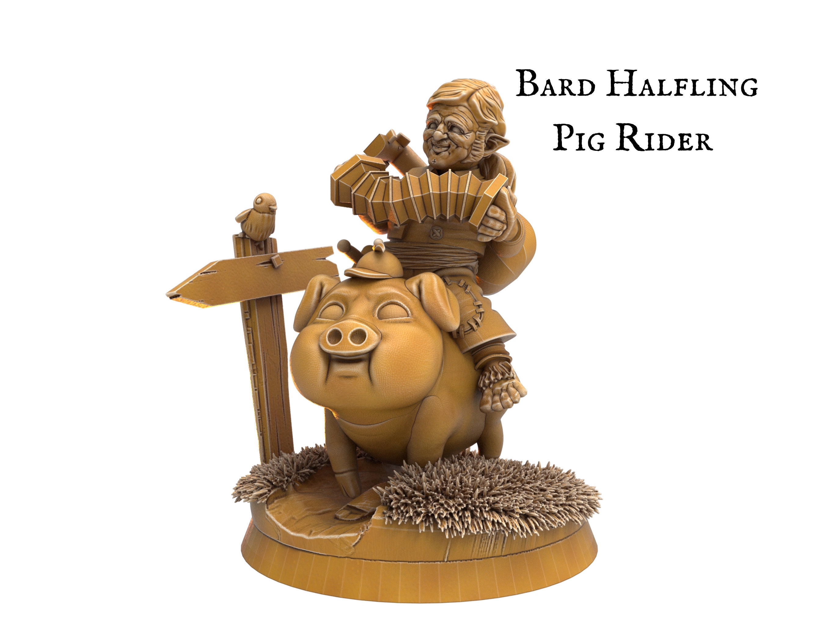 Male Halfling Bard Miniature Pig Riders 3 Poses 32mm Scale - Etsy