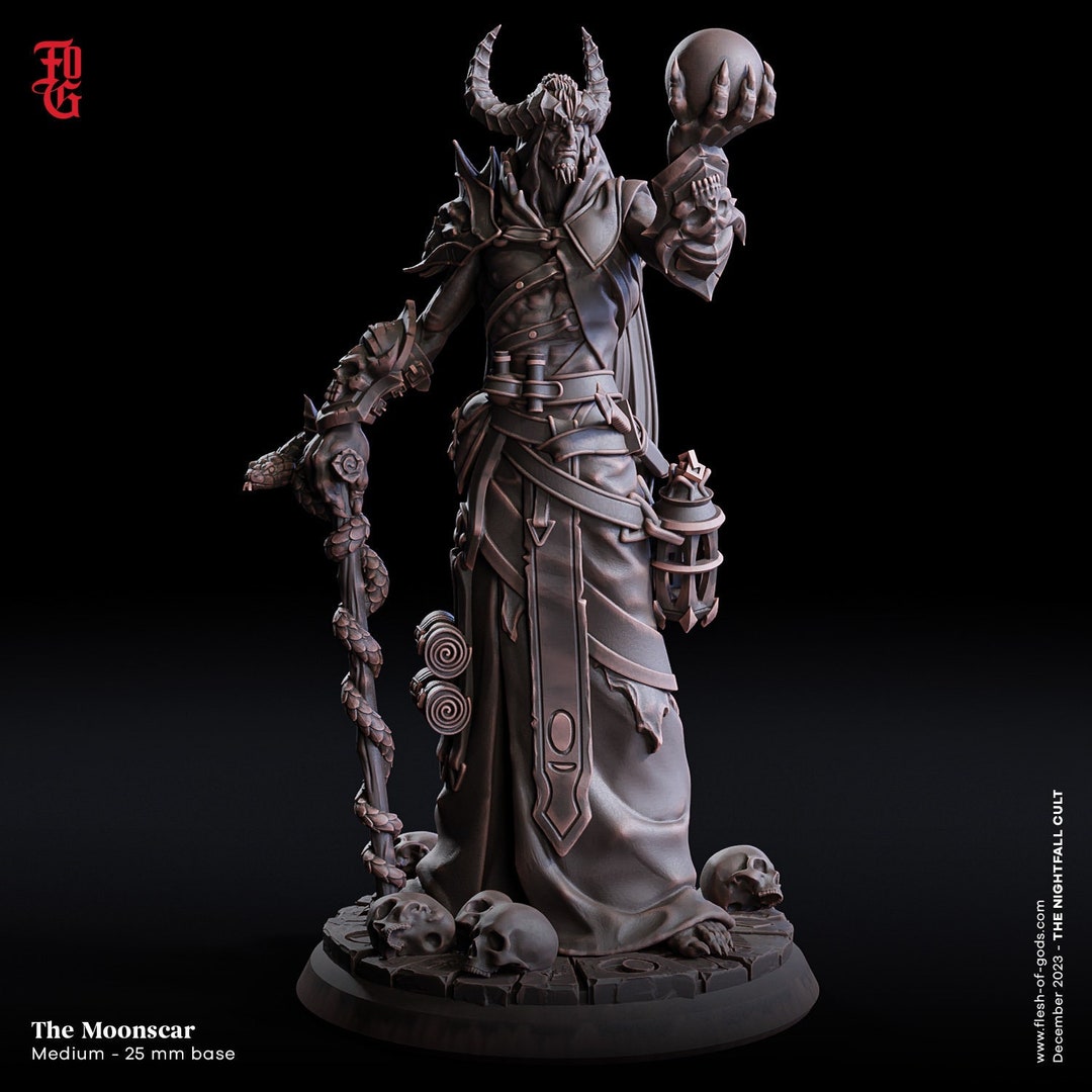 Moonscar NPC Miniature Demon Orb Reader Miniature | 32mm Scale 75mm ...