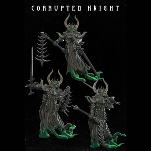 Corrupted Knight Miniature 28mm Scale Tabletop Gaming Dnd - Etsy