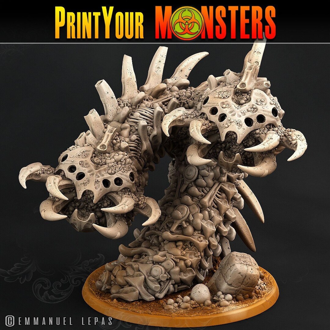 Double Headed Bone Worm Miniatures | Print Your Monsters | Tabletop ...