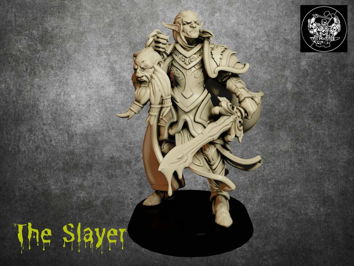 Elf Slayer Miniature Warrior 32mm Scale Tabletop Gaming Dnd - Etsy
