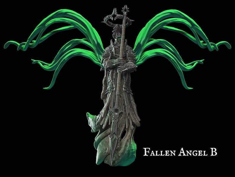 Fallen Angel Miniature 28mm Scale Tabletop Gaming Dnd - Etsy