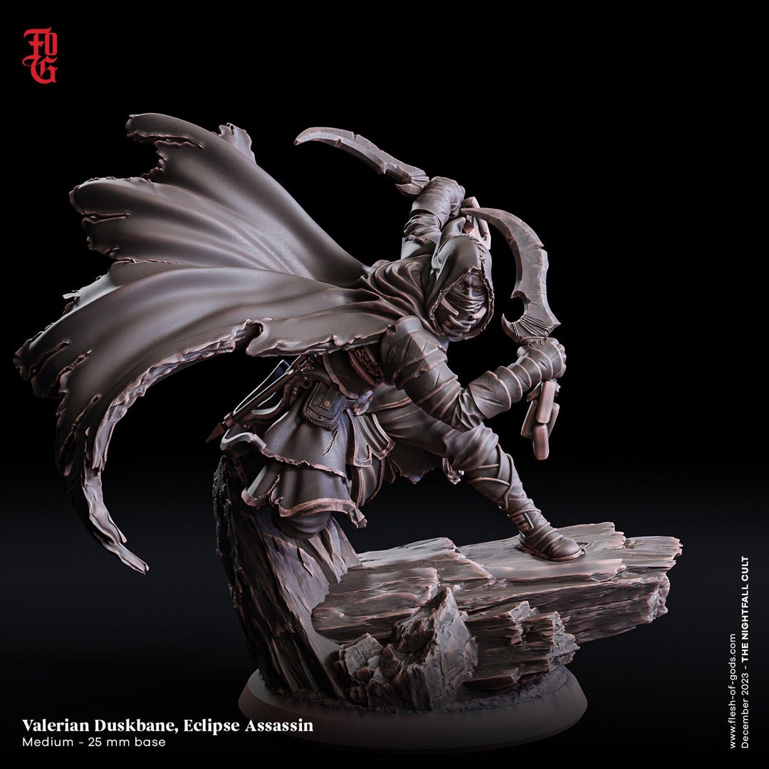 Dnd Assasin Miniature Rogue Miniature | 32mm Scale 75mm Scale and Bust ...