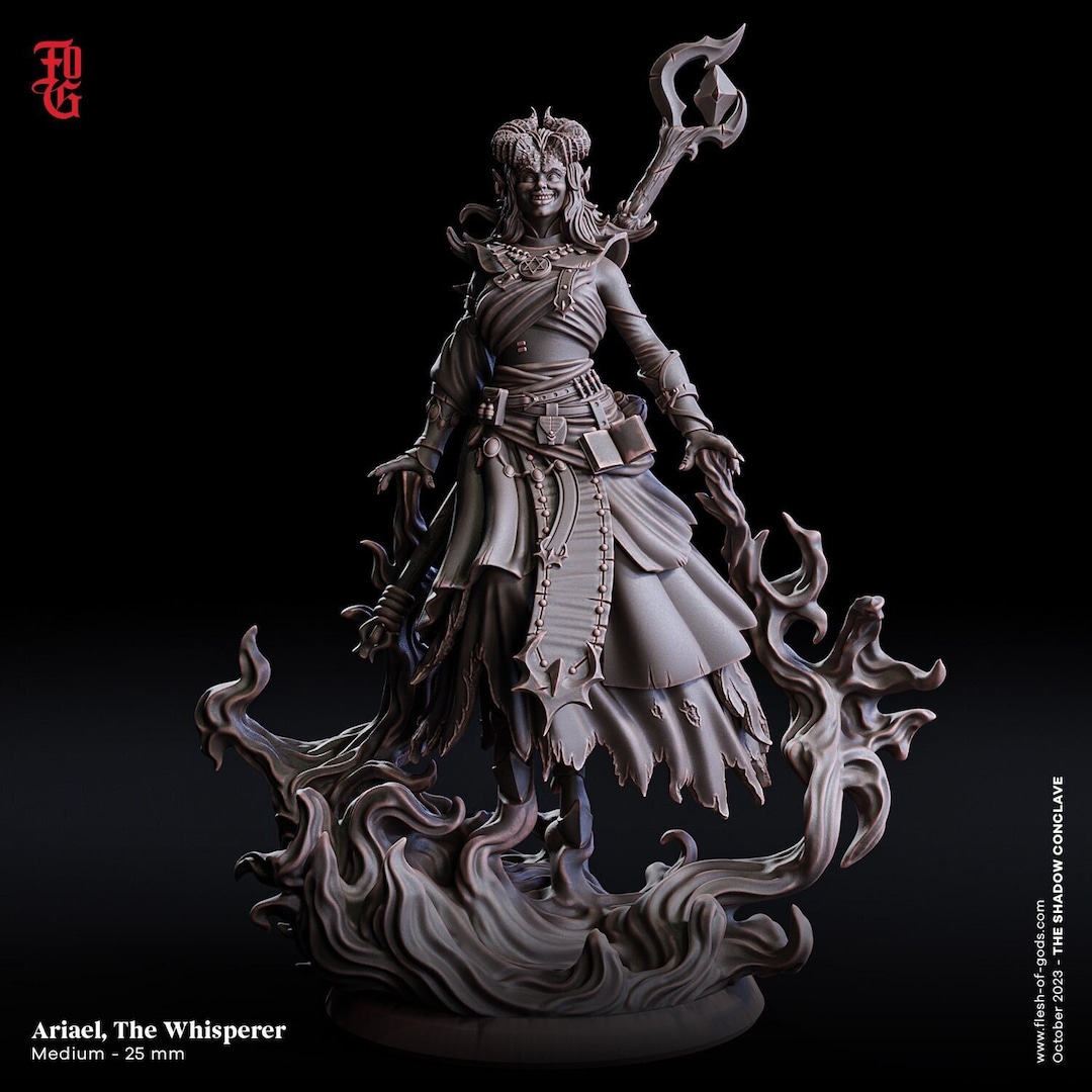 Female Tiefling Sorceress Miniature | 32mm Scale and 75mm Scale | Dnd ...