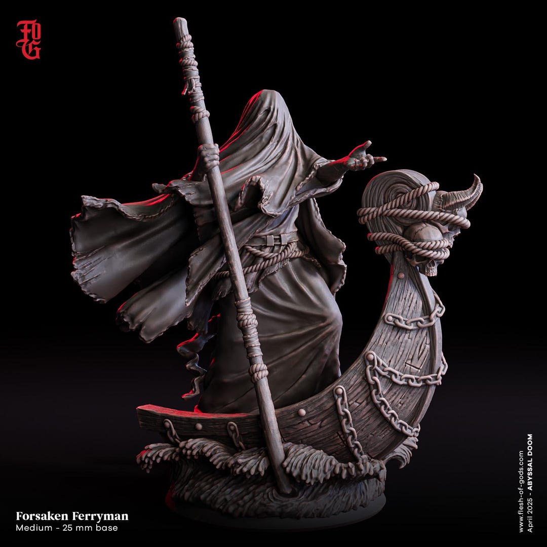 Forsaken Ferryman Miniature Dnd Nautical Aquatic NPC Figure Immortal ...