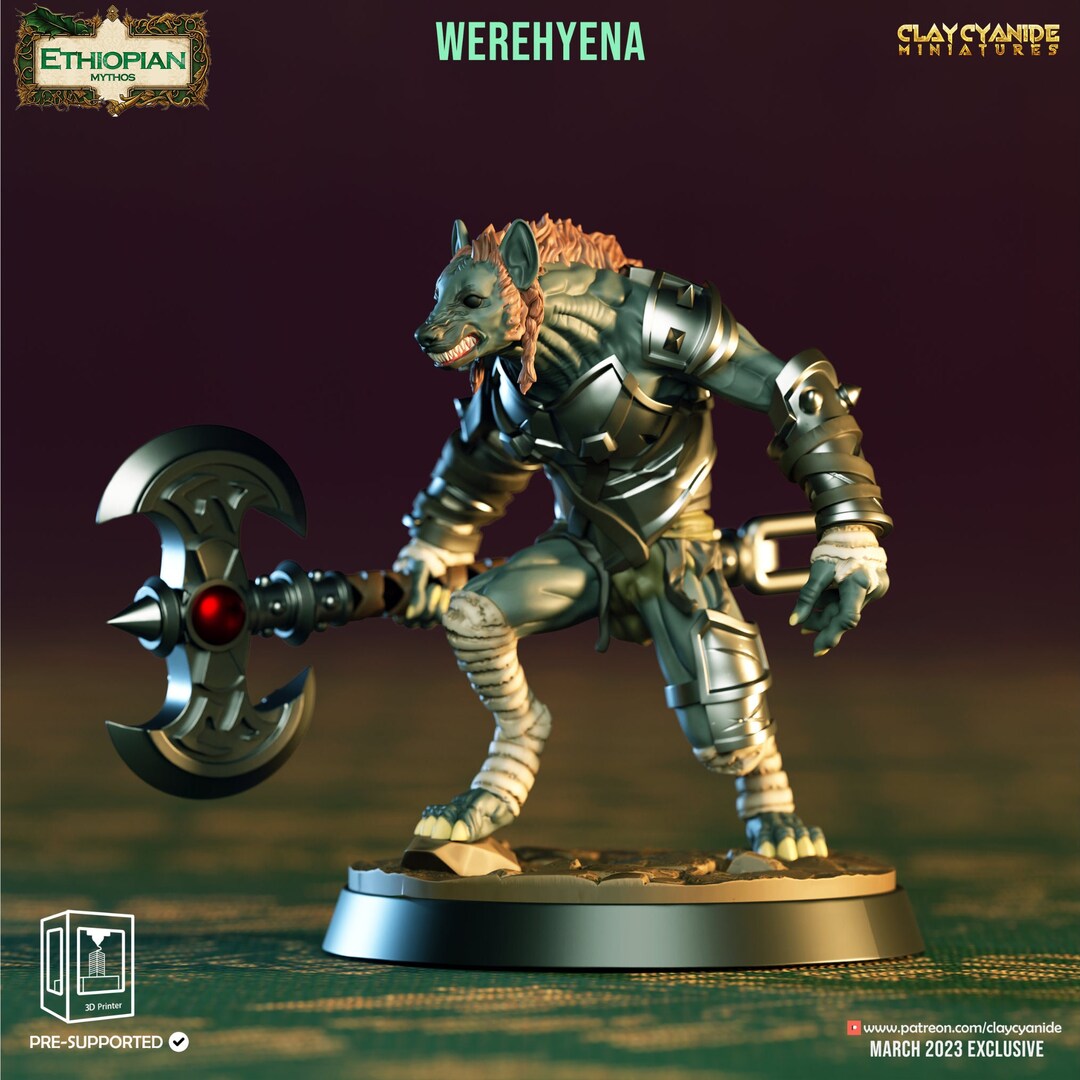 Werehyena Miniature Werewolf Miniature Ethiopian Mythology - Etsy