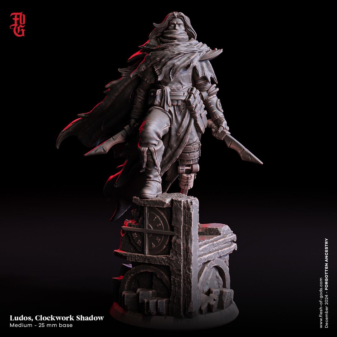 Dnd Human Rogue Miniature Ludos Clockwork Shadow Figurine | 32mm or ...