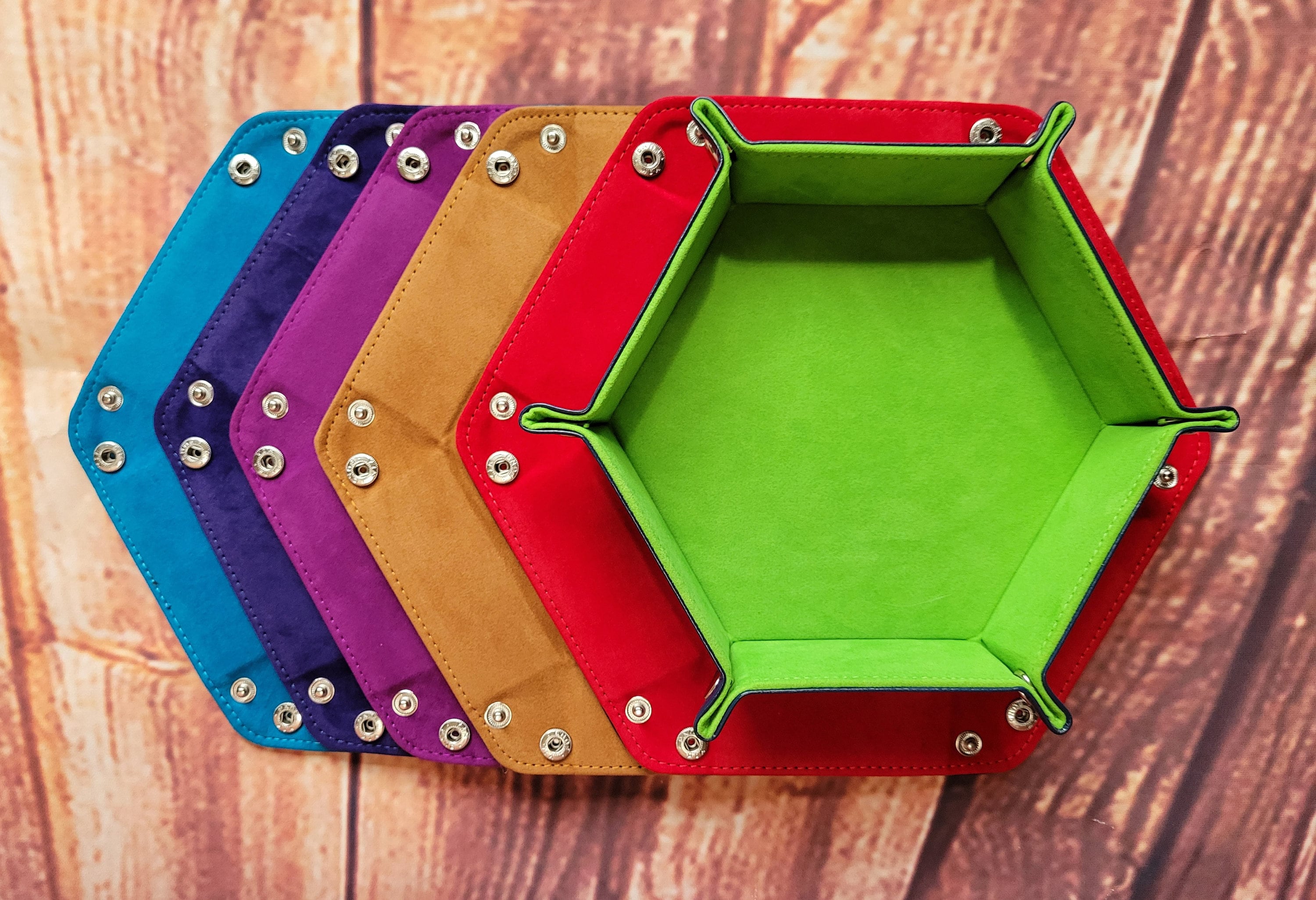 Customizable Hexagon Dice Tray Foldable Felt and Leather Dice - Etsy
