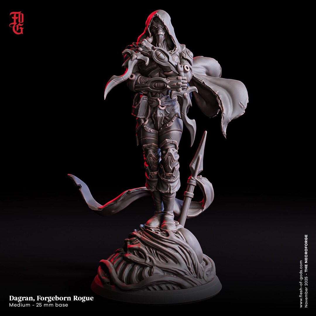 Forgeborn Rogue Miniature Human Stealth Thief Machine Figurine Scifi ...