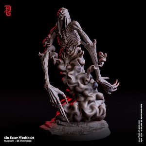 Dnd Necromancer Wraith Undead Skeleton Monster Miniature | 32mm Scale ...
