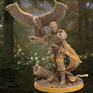 Male Dnd Ranger With Eagle Companion Miniature Bird Miniature 32mm ...