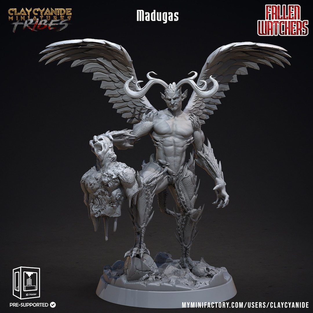 Madugas Demon Miniature | Clay Cyanide | Fallen Watchers | Dnd ...