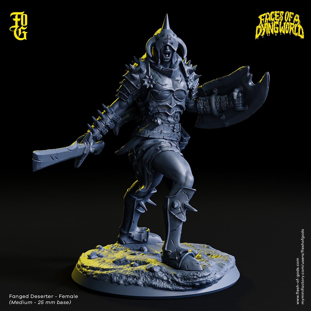 Female Fanged Deserter Monster Miniature Wild Fighter Figurine for Mork ...