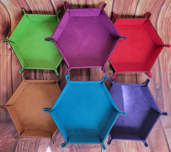 Customizable Hexagon Dice Tray Foldable Felt and Leather Dice - Etsy