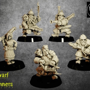 Dwarf Gunner Miniature Dnd Dwarf Army 32mm Scale Tabletop - Etsy