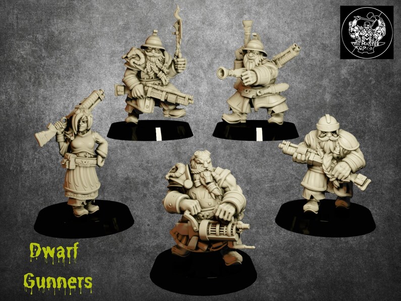 Dwarf Gunner Miniature Dnd Dwarf Army 32mm Scale Tabletop - Etsy