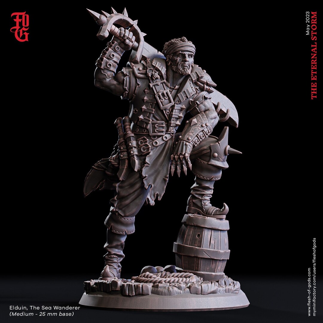 Dnd Pirate Miniature Sea Wanderer Miniature | 32mm 75mm | Dnd Miniature ...