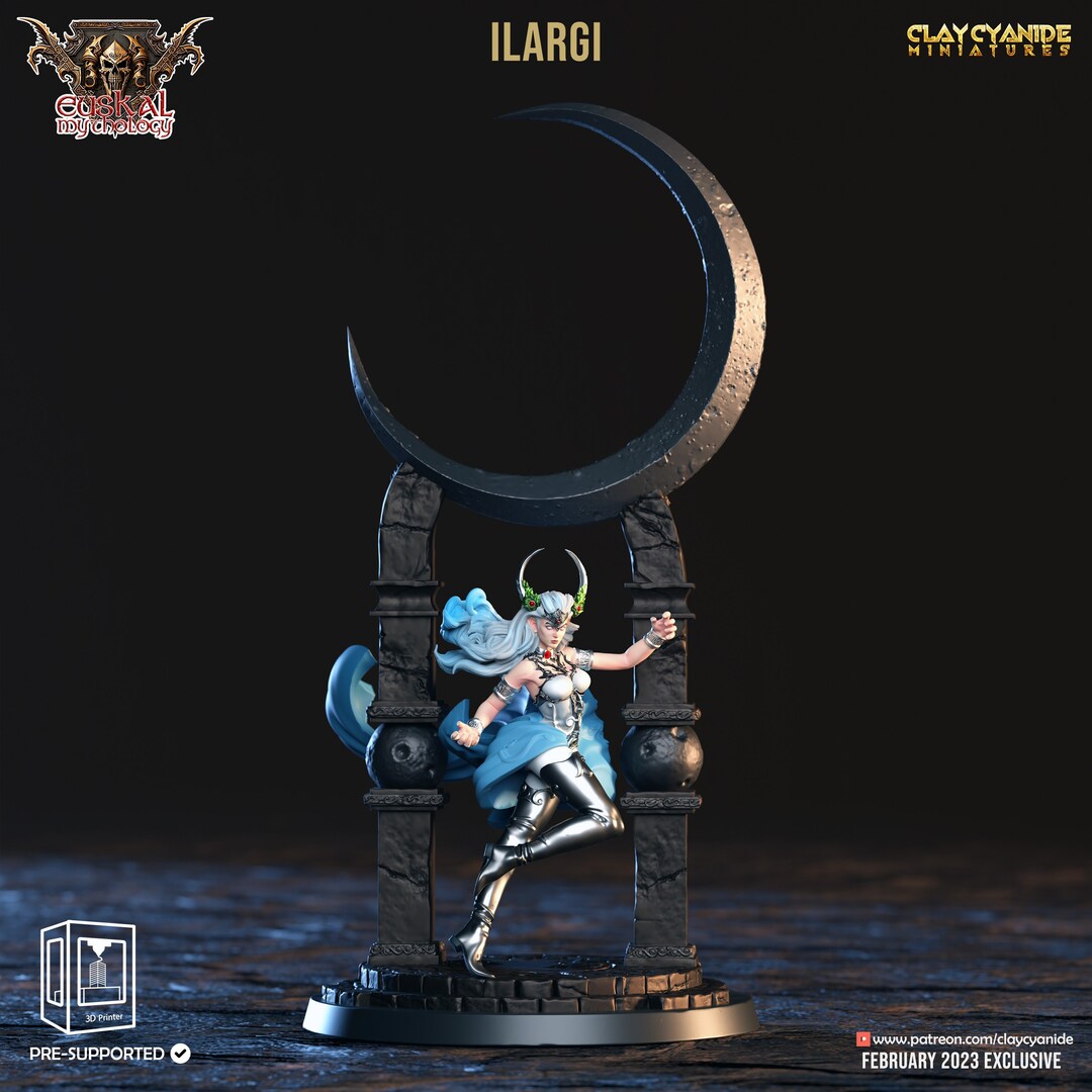 Goddess of the Moon Miniature Ilargi | Basque Mythology Euskal | Dnd ...