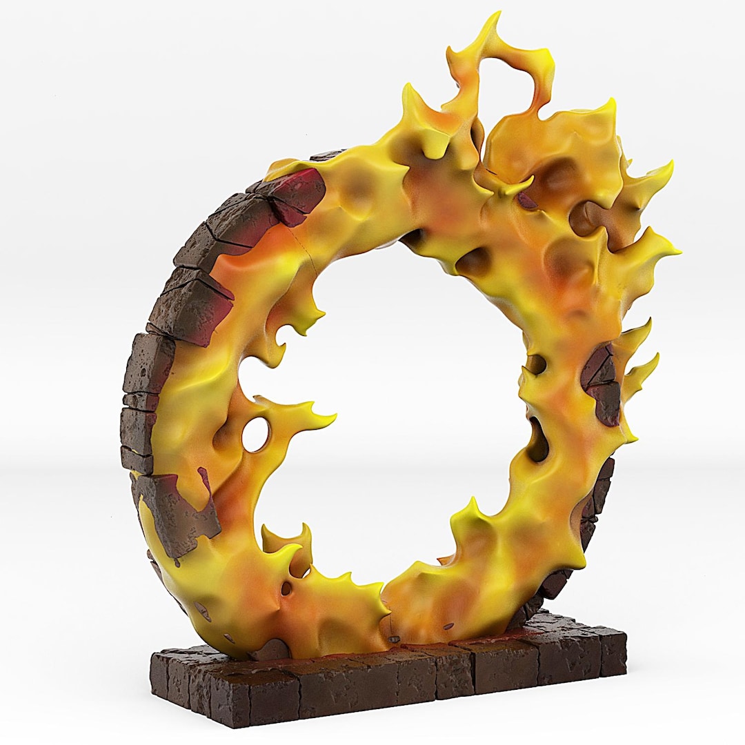 Dnd Fire Elemental Portal Miniature Flame Effect Rough Terrain Entrance ...