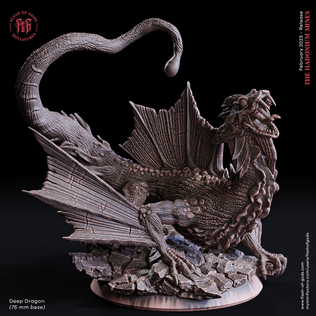Deep Dragon Miniature | 75mm Base | Dnd Miniature Dungeons and Dragons ...