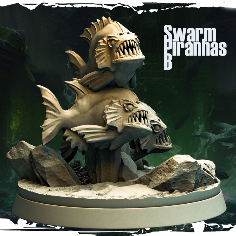 Swamp Piranhas Miniature Underwater Monster Miniature Fish Campaign ...