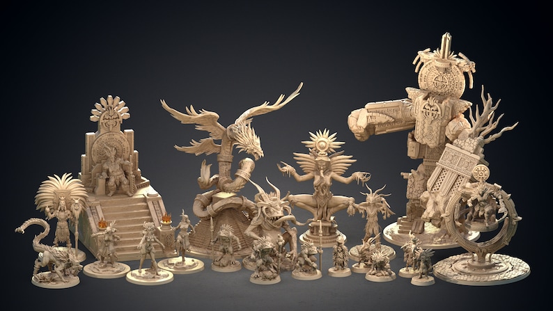 Ometeotl Aztec God Miniature Clay Cyanide Pantheon of - Etsy