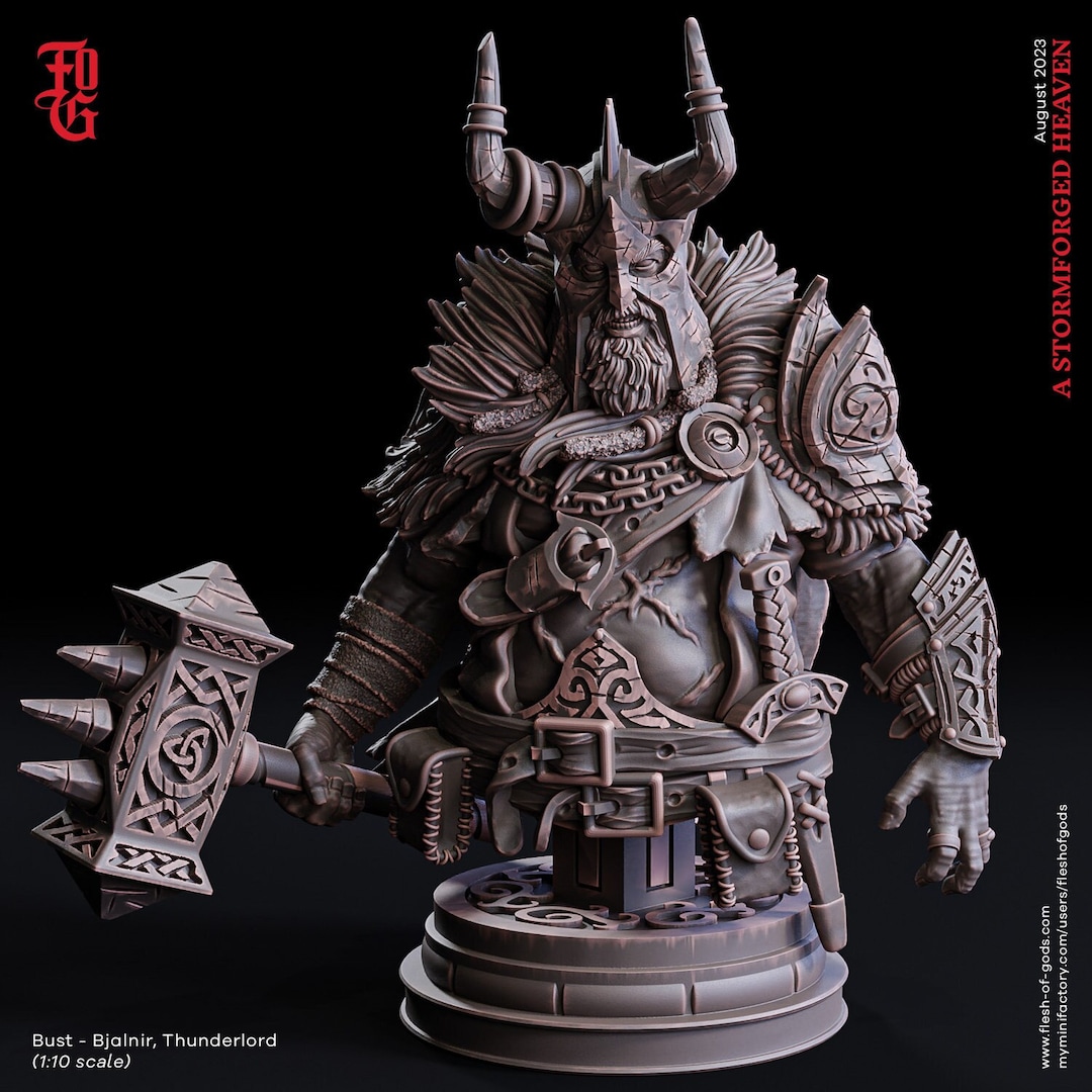 Dnd Viking Bust Thunderlord Norse God Miniature | Miniature and Bust ...