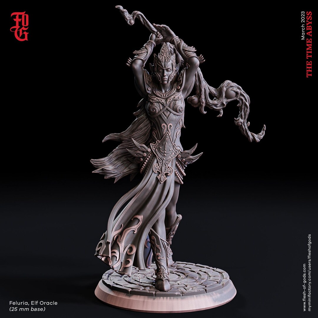 Female Elf Oracle Miniature Elf Miniature 32mm Scale 75mm Scale Bust ...