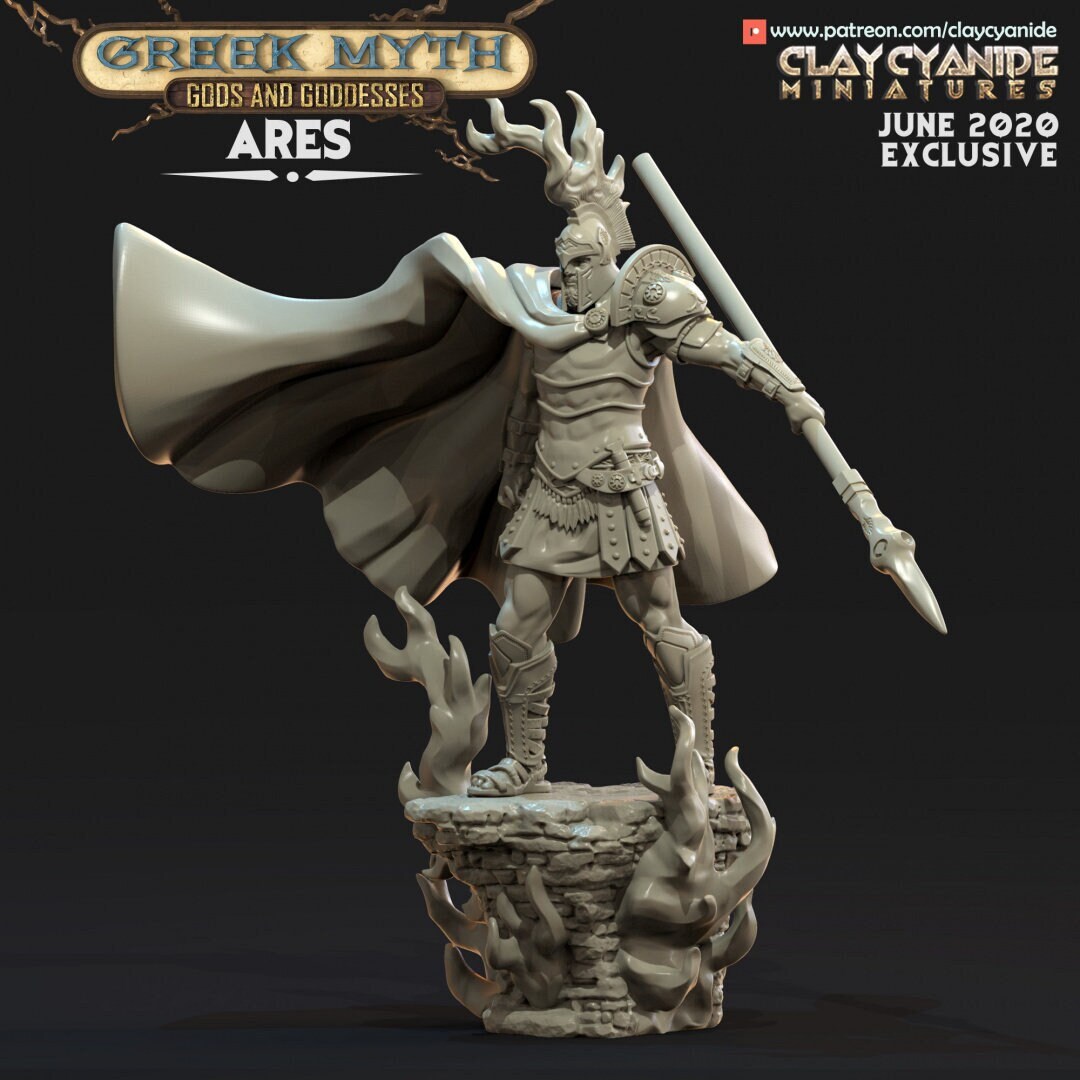 Ares Miniature | Clay Cyanide | Greek Myth | Tabletop Gaming | Dnd ...
