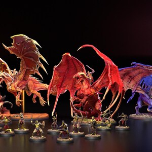 Dragon With Orc Rider Miniature | Huge Dragon Miniature Monstrosity ...