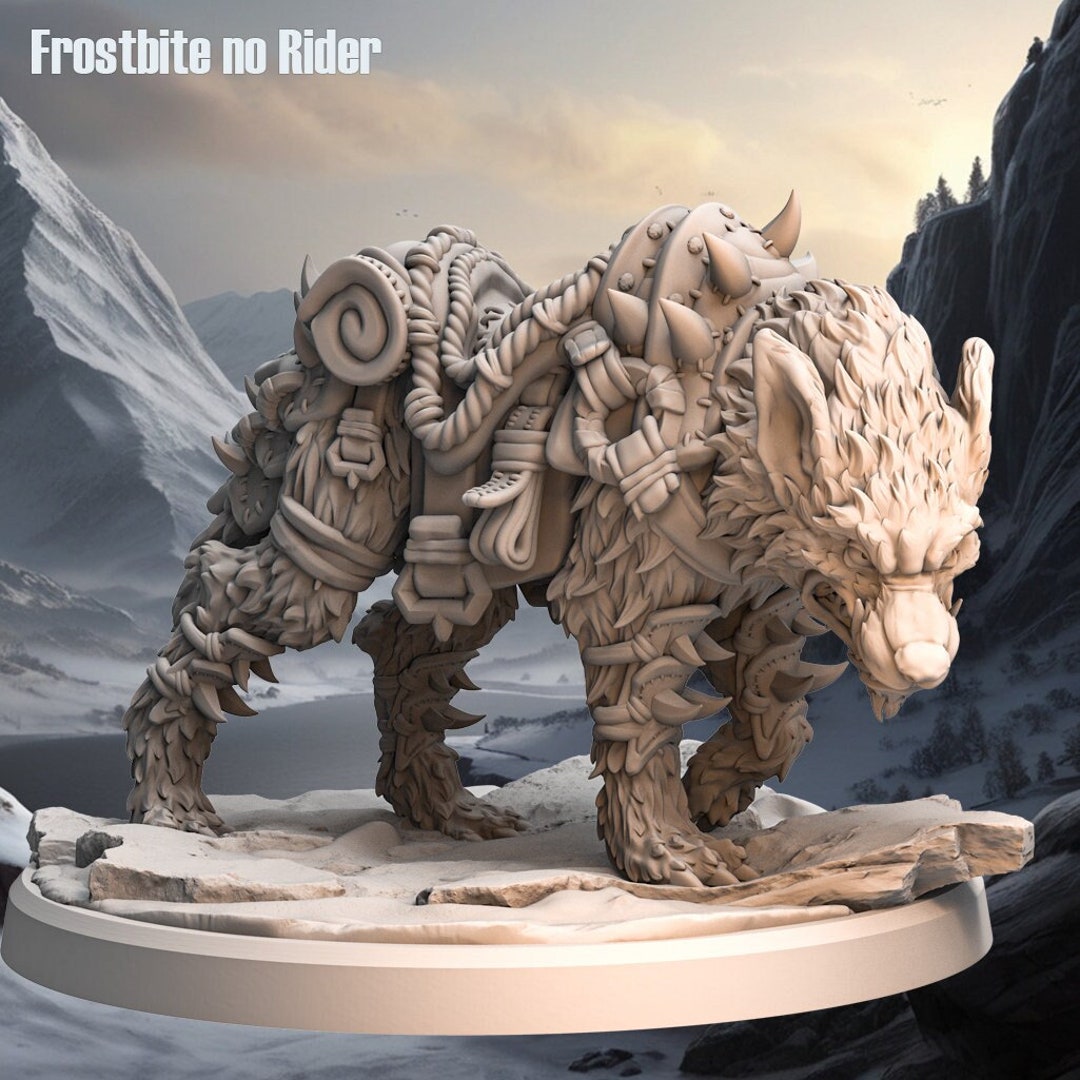 Dnd Wolf Frostbite Rider Wolf Mount Miniature | 32mm Scale Tabletop ...