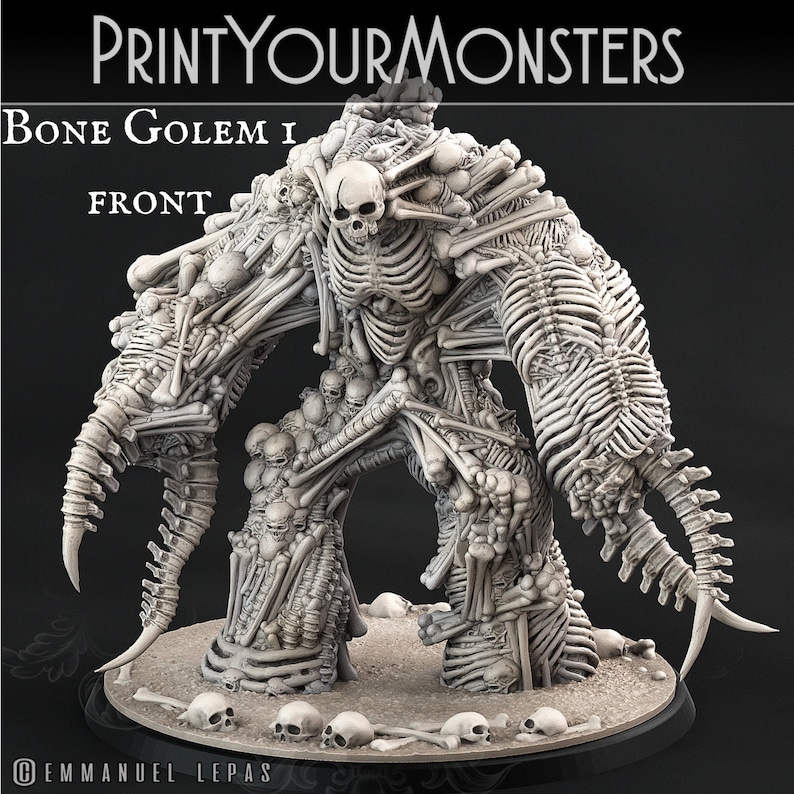 Bone Golem Miniature | Print Your Monsters | Tabletop Gaming | Dnd ...