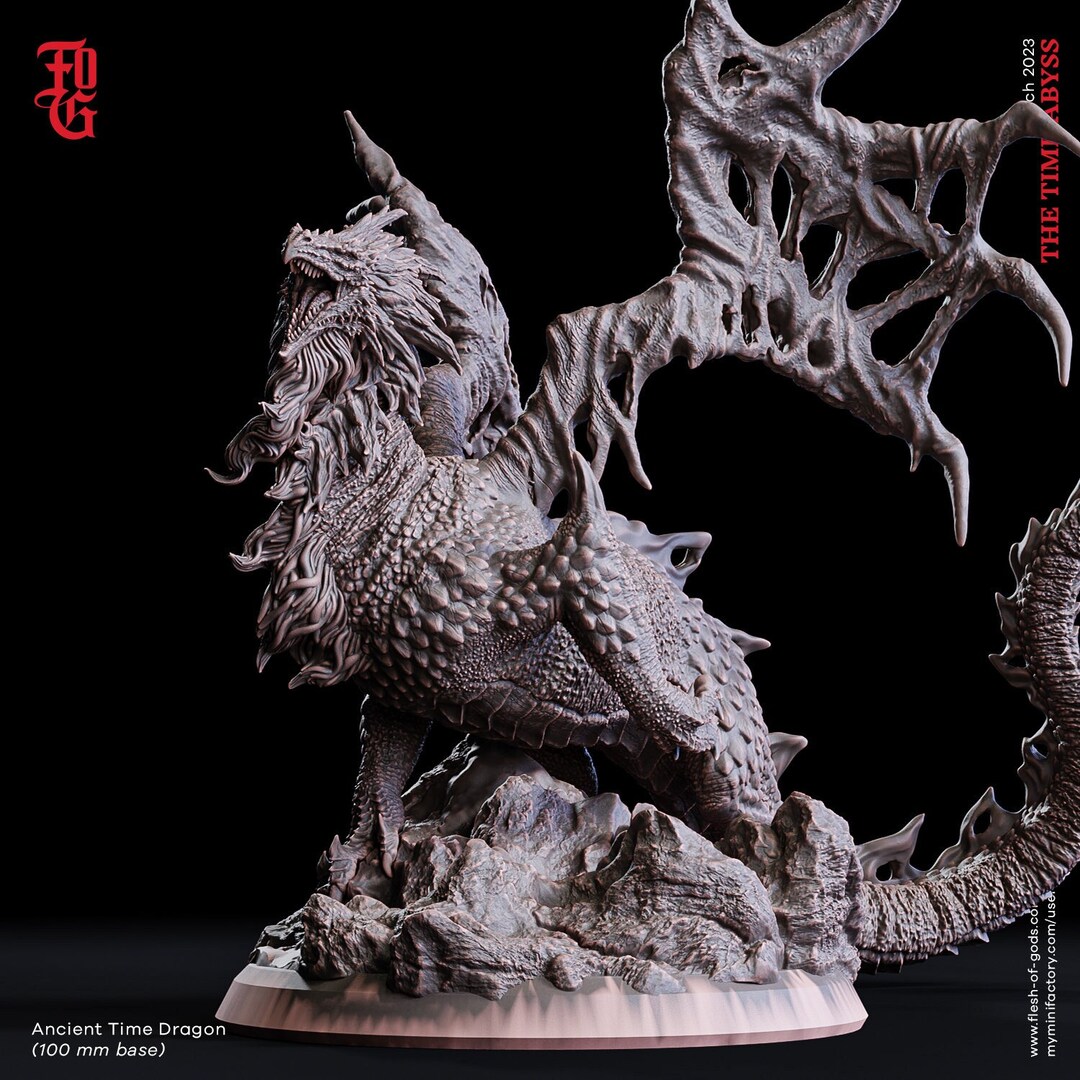 Ancient Dragon Miniature | 100mm Base | Epic Dragon Statue Dragon ...