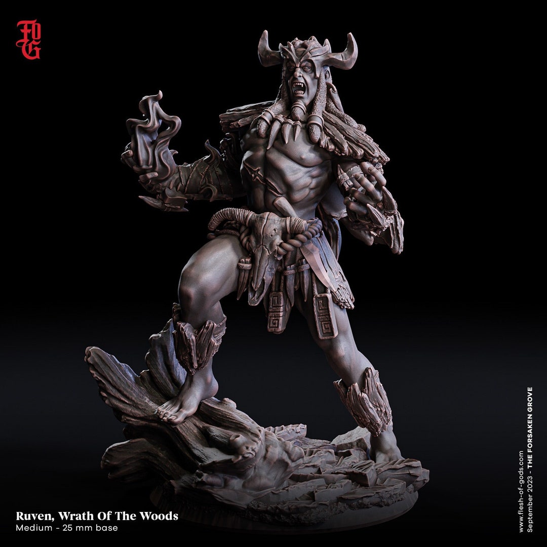 Shaman Barbarian Miniature 32mm Scale 32mm Scale Dnd Miniature Dungeons ...