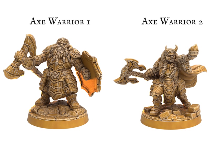Female Dwarf Miniature Armored Axe Warriors Dragons Forge - Etsy