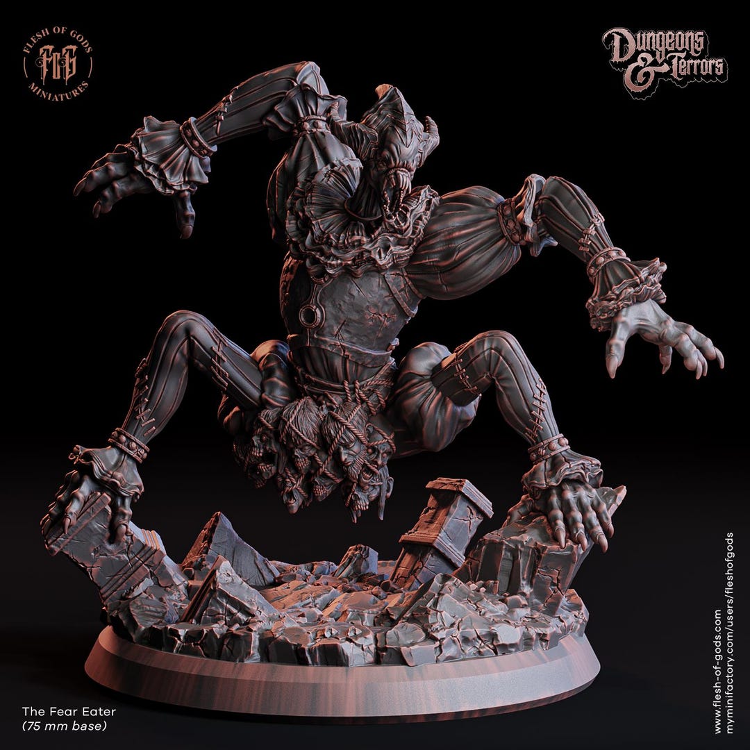 Fear Eater Miniature Clown Aberration Monster Miniature | 75mm Base ...