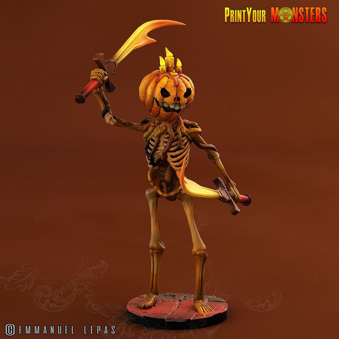 Dnd Pumpkin Soldier Miniature Dnd Monster Halloween Miniature | Print ...