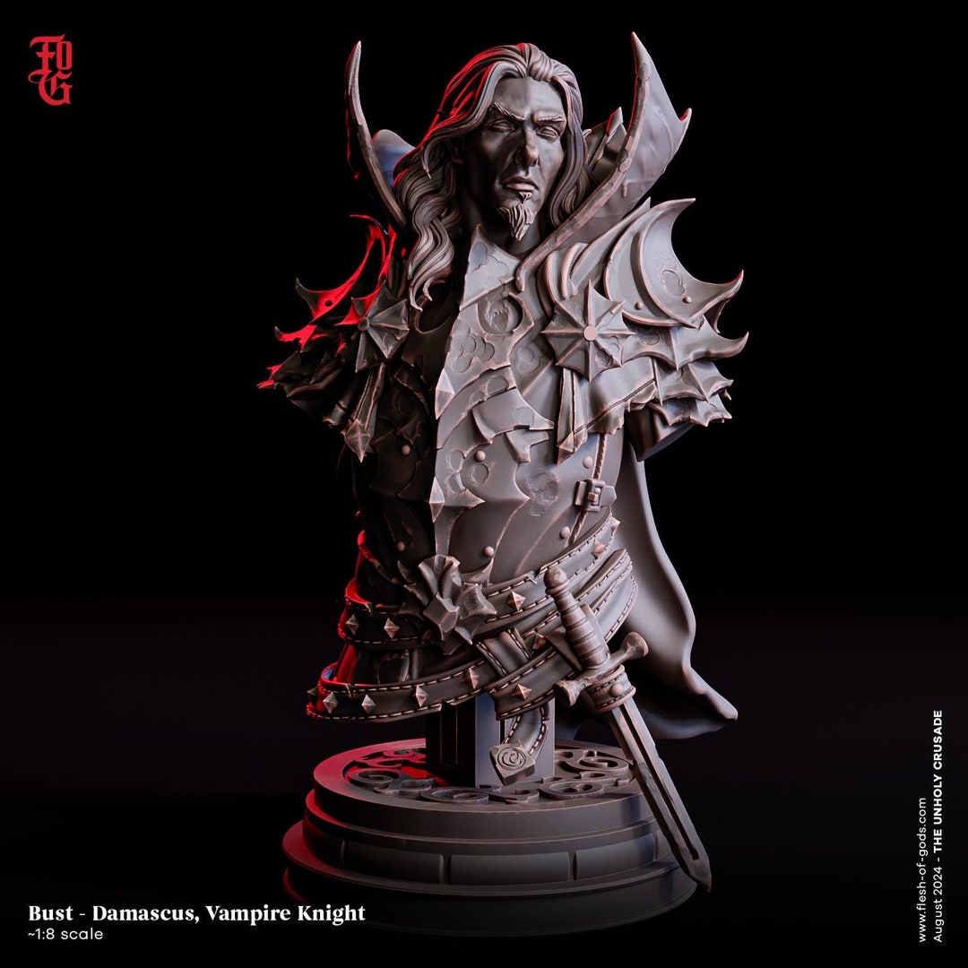 Damascus, Vampire Knight Bust Statue Nerdy Decor Resin Vampire Statue ...