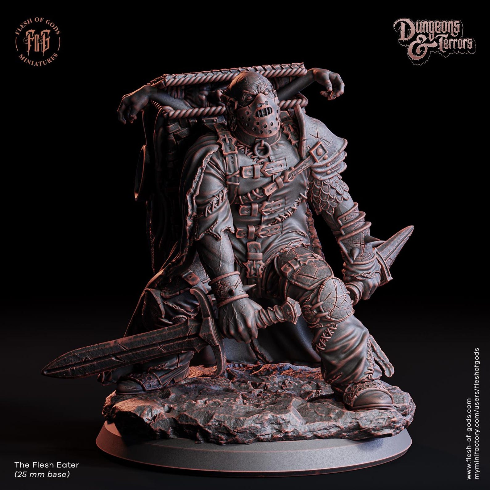 The Flesh Eater Miniature Cannibal Monster Miniature | 25mm Base 32mm ...