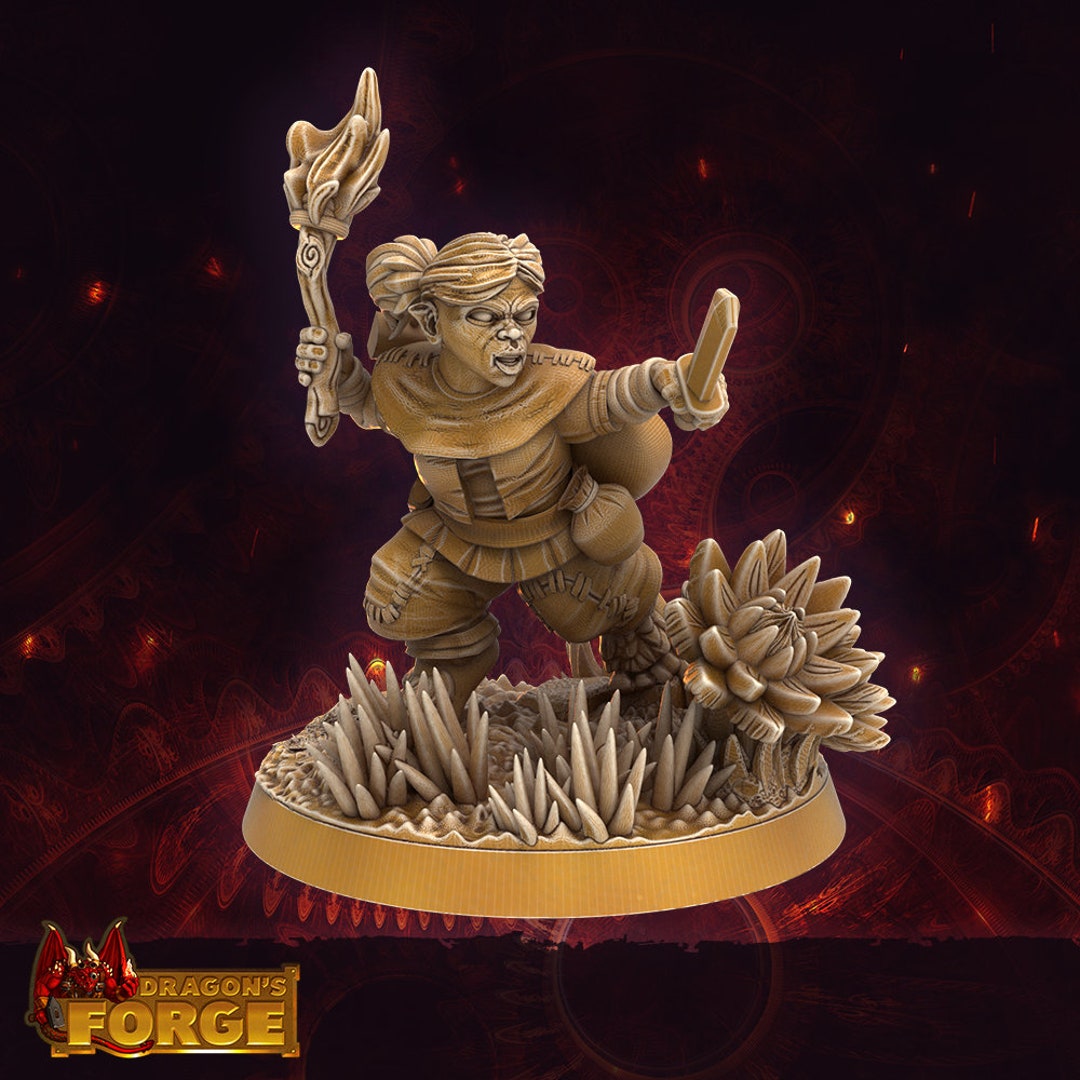 Female Halfling Miniature With Torch 9 Poses 32mm Scale Tabletop Gaming ...