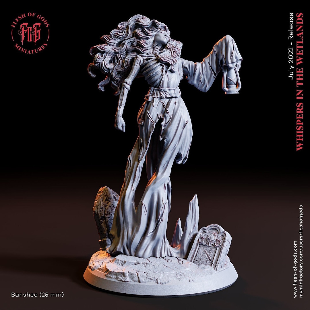 Dnd Female Ghost Miniature | 32mm Scale | Dnd Miniature Dungeons and ...